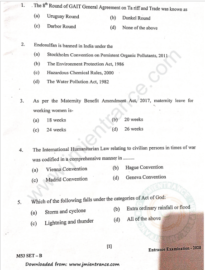 LLM 2020 - Jamia Entrance Question Paper » JMIEntrance